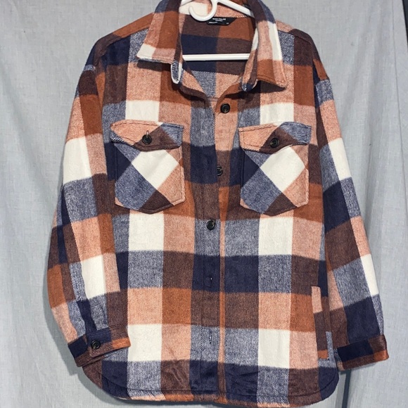 Member's Mark | Jackets & Coats | Mens Checkered Shirt Jacket Blue ...